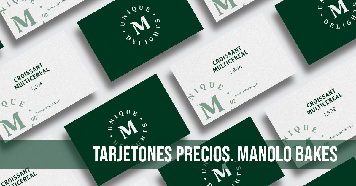 Tarjetones para precios - Manolo Bakes - Deem Estudio